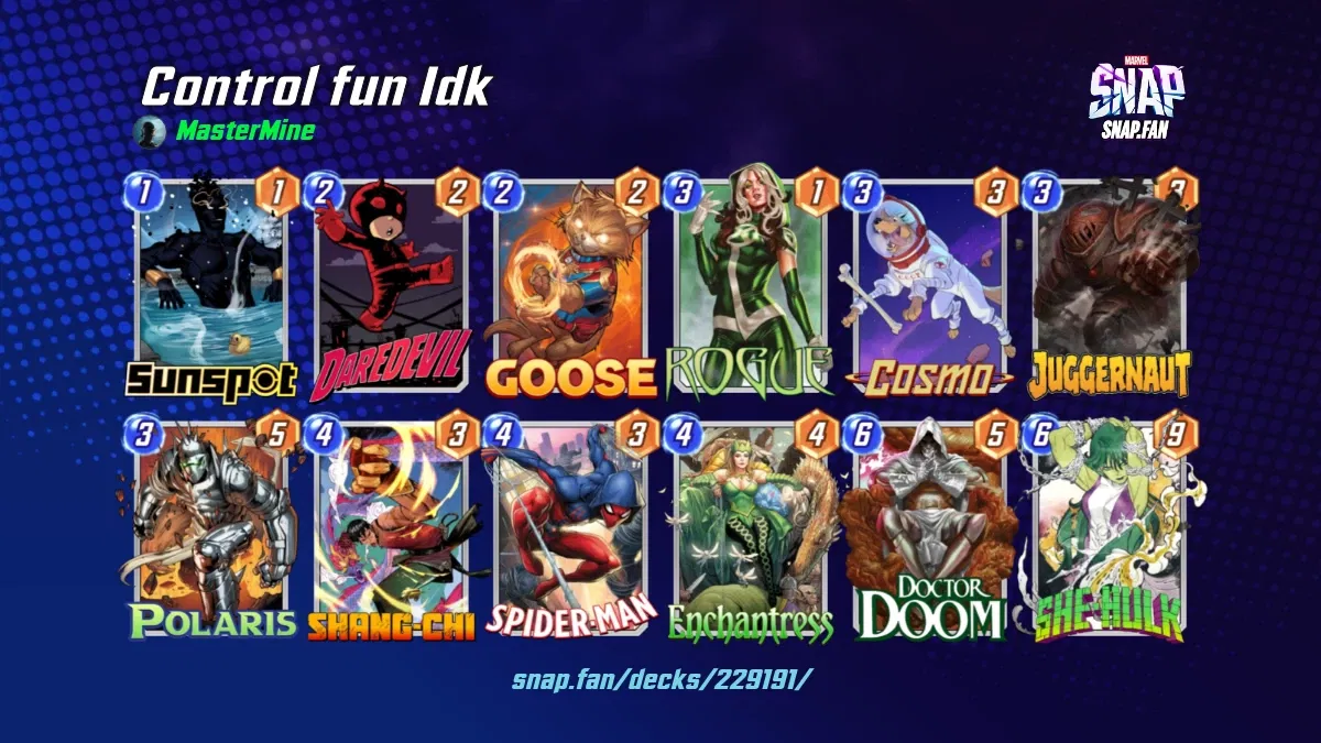 Control fun Idk by MasterMine - Marvel Snap Decks - snap.fan