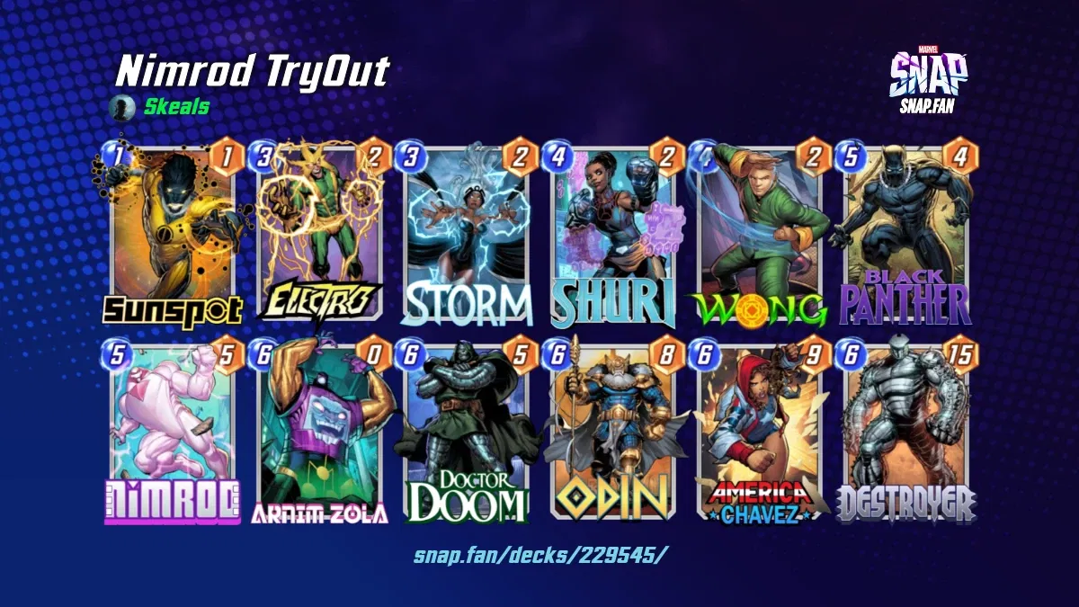 Nimrod TryOut by Skeals - Marvel Snap Decks - snap.fan