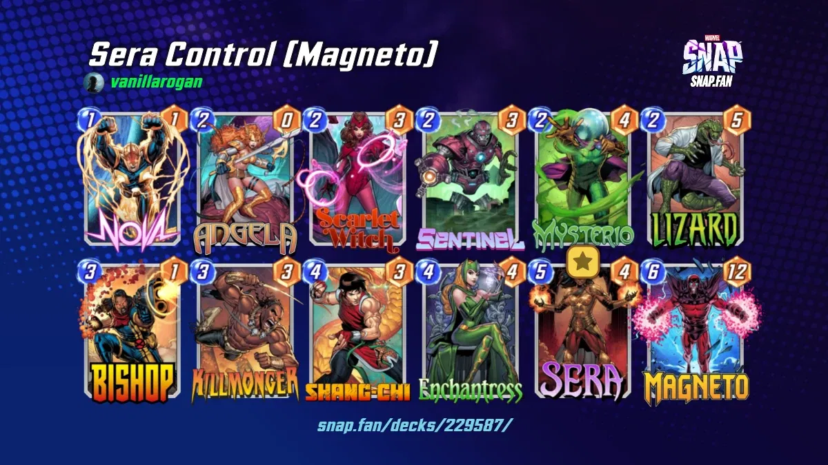 Sera Control (Magneto) by vanillarogan - Marvel Snap Decks - snap.fan