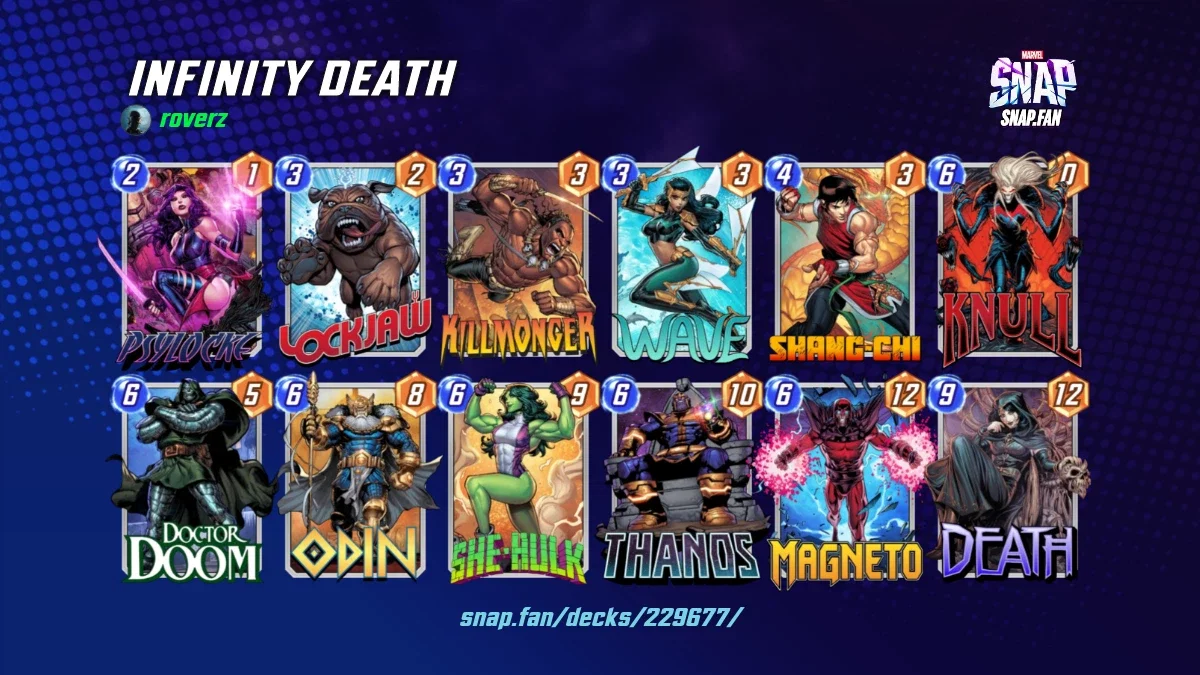 INFINITY DEATH by roverz - Marvel Snap Decks - snap.fan