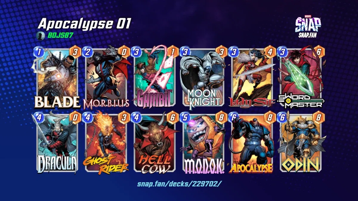 Apocalypse 01 by BDJSB7 - Marvel Snap Decks - snap.fan