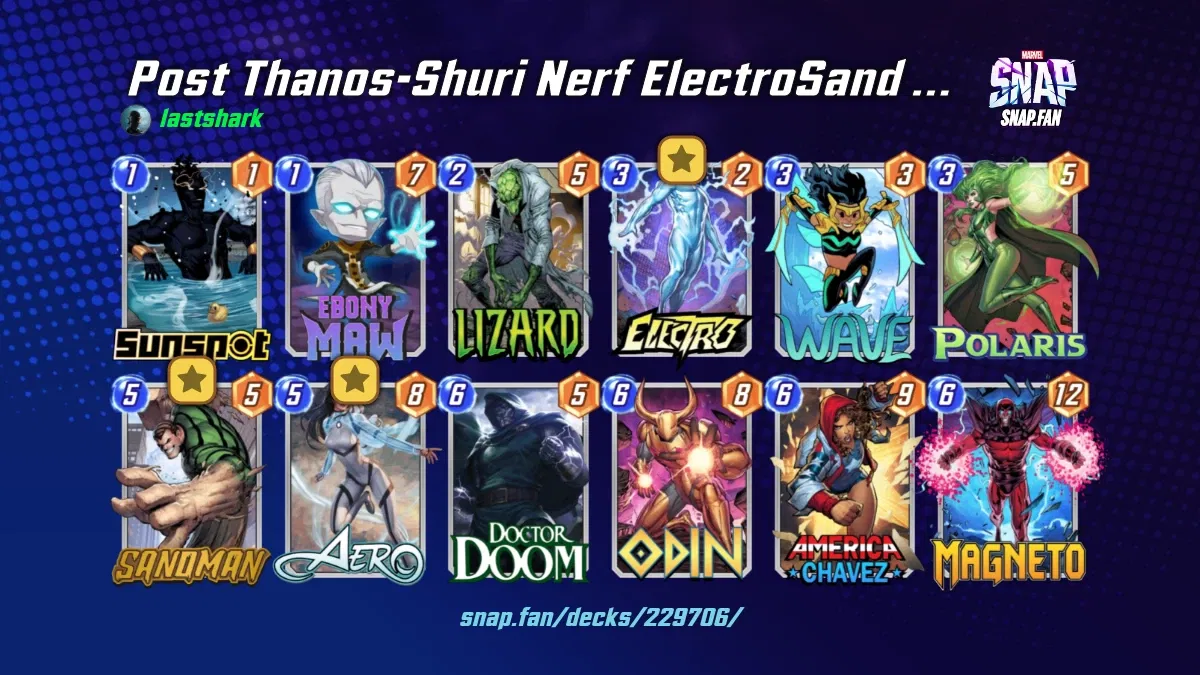 Post Thanos-Shuri Nerf ElectroSand Ramp by lastshark - Marvel Snap ...