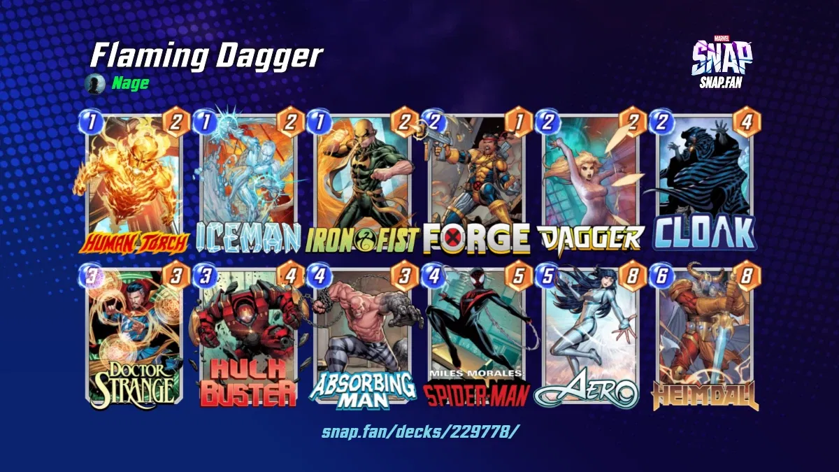 Flaming Dagger by Nage - Marvel Snap Decks - snap.fan