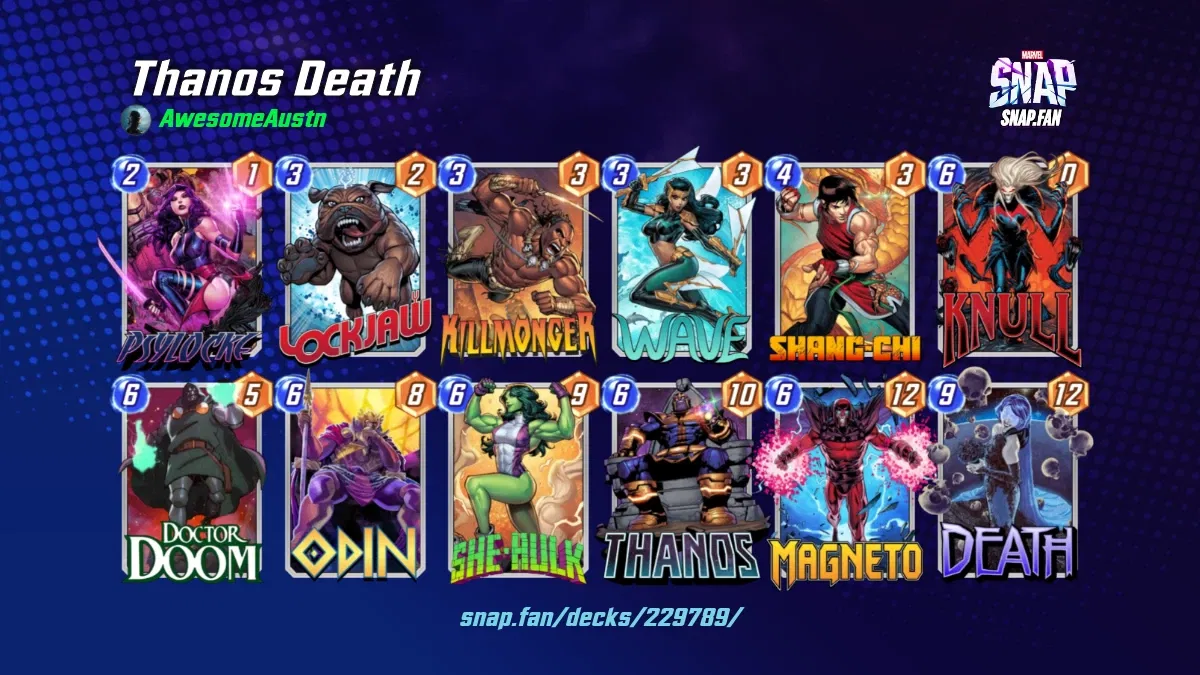 Thanos Death by AwesomeAustn - Marvel Snap Decks - snap.fan