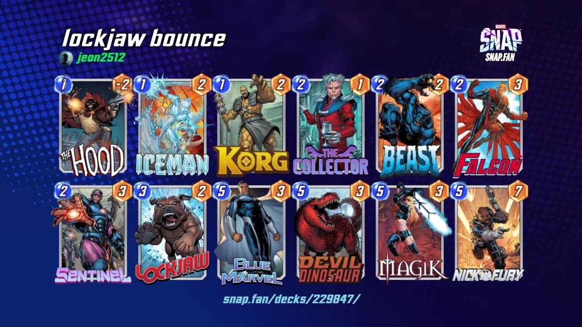 lockjaw bounce by jeon2512 - Marvel Snap Decks - snap.fan