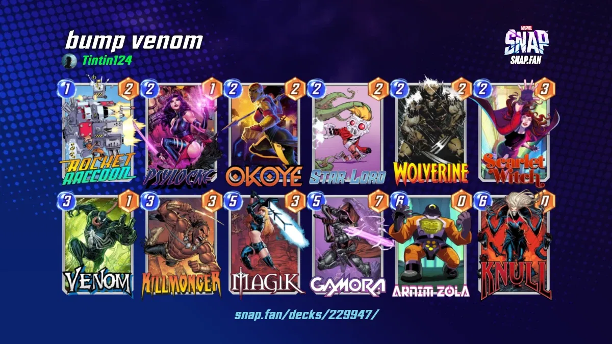 bump venom by Tintin124 - Marvel Snap Decks - snap.fan