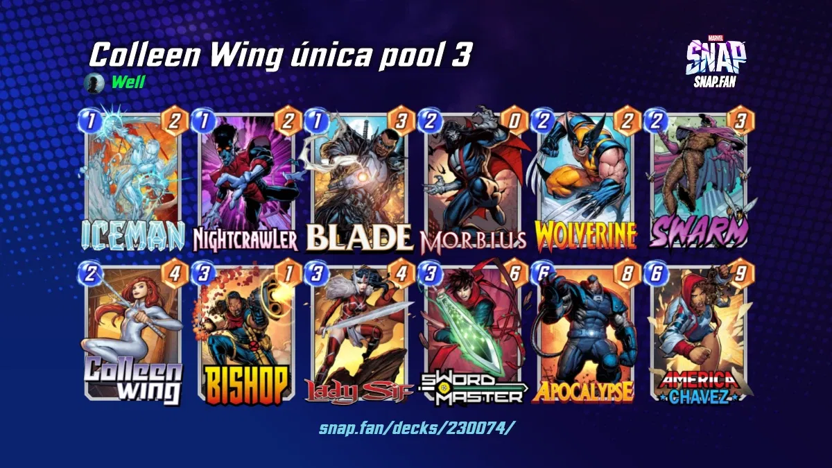 Colleen Wing única pool 3 by Well - Marvel Snap Decks - snap.fan
