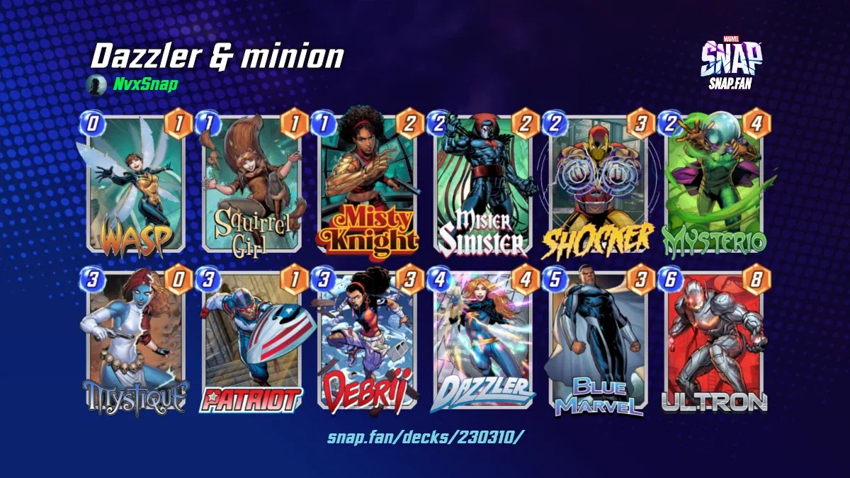 Dazzler & minion by NvxSnap - Marvel Snap Decks - snap.fan