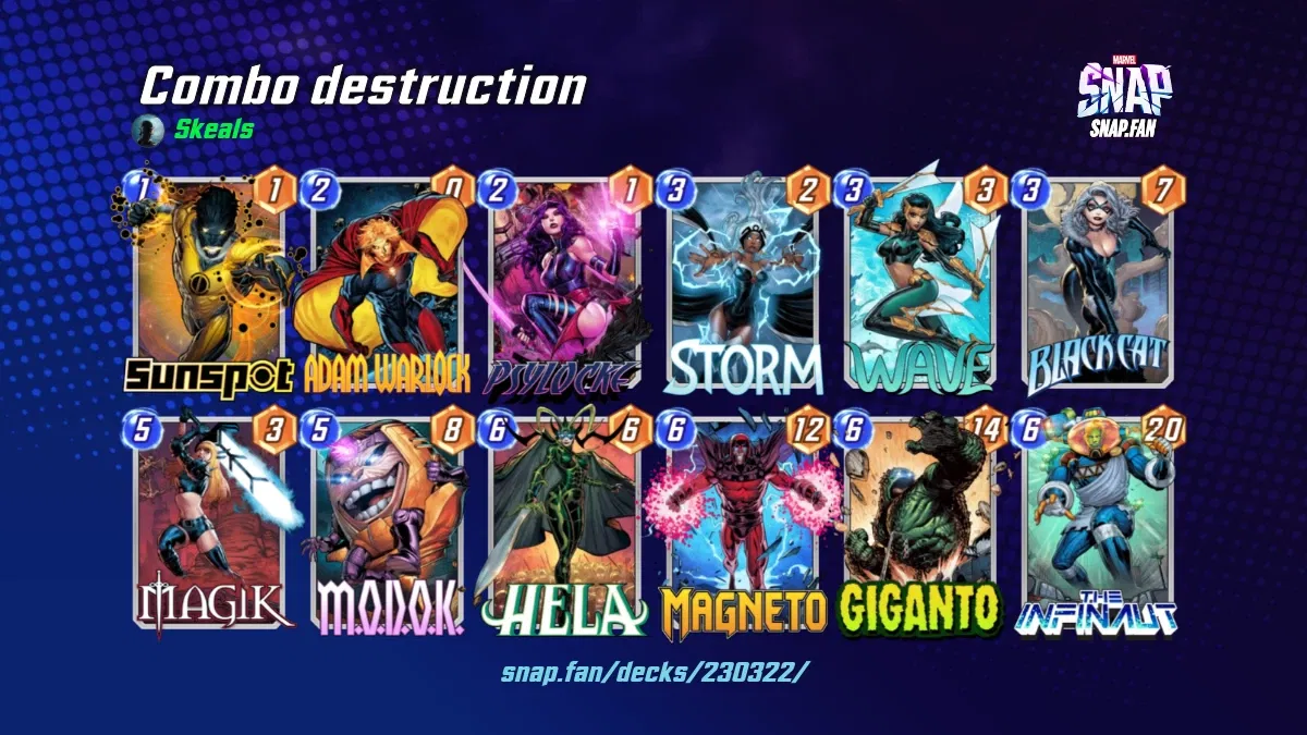 Combo destruction by Skeals - Marvel Snap Decks - snap.fan
