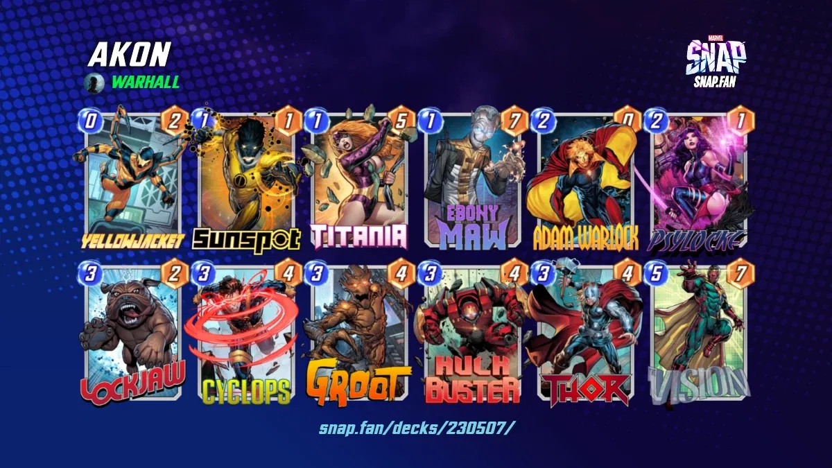 AKON by WARHALL - Marvel Snap Decks - snap.fan