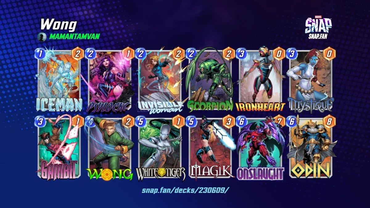 Wong by MAMANTAMVAN - Marvel Snap Decks - snap.fan