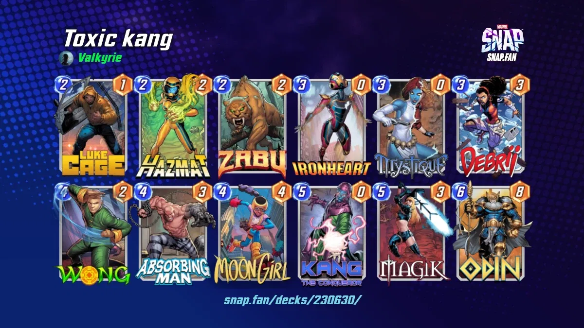 Toxic kang by VaIkyrie - Marvel Snap Decks - snap.fan