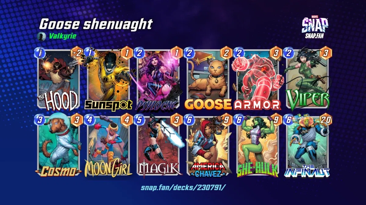 Goose shenuaght by VaIkyrie - Marvel Snap Decks - snap.fan