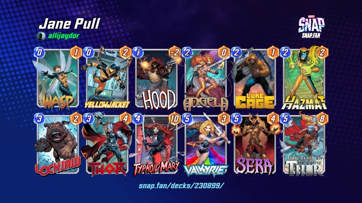 Jane Pull by allijaydor - Marvel Snap Decks - snap.fan