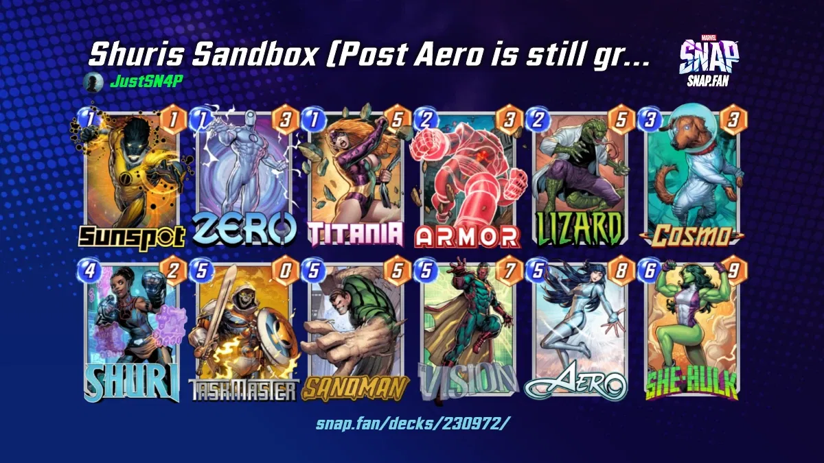 Shuris Sandbox (Post Aero is still great!) by JustSN4P - Marvel Snap ...