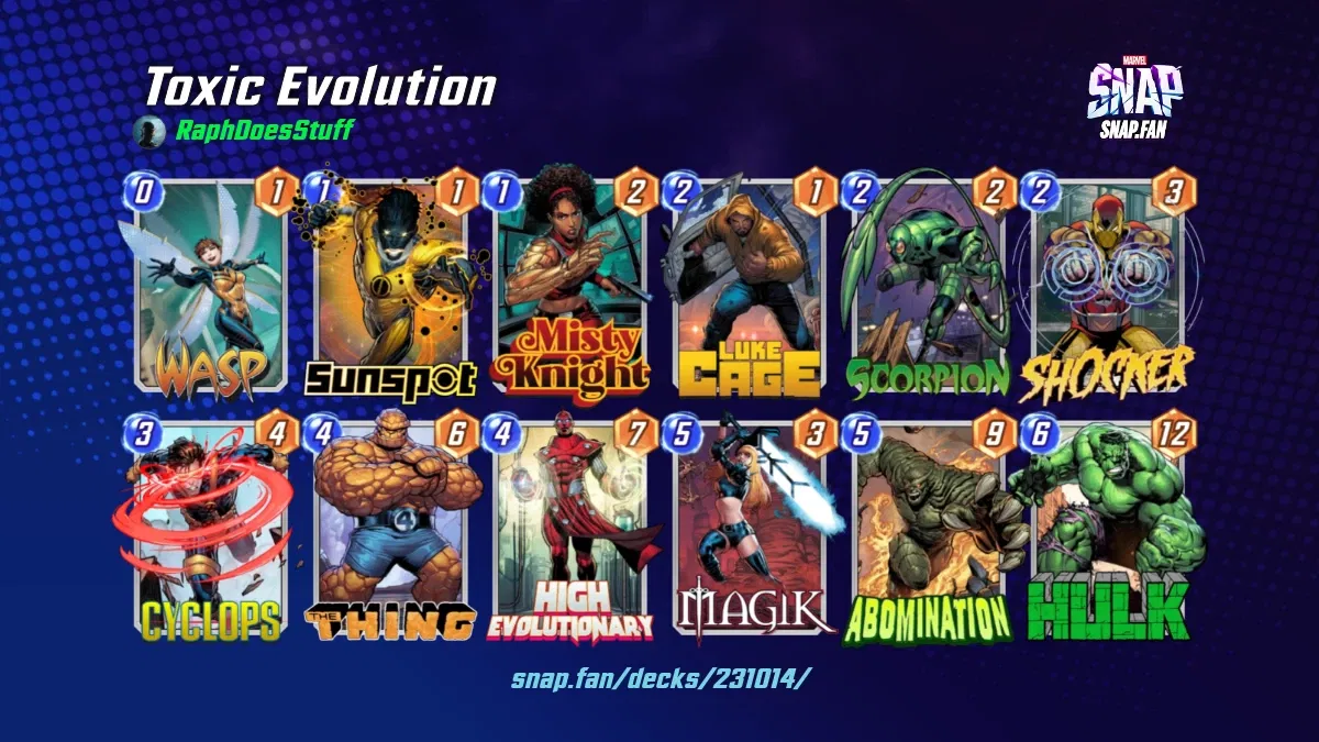 Toxic Evolution by RaphDoesStuff - Marvel Snap Decks - snap.fan