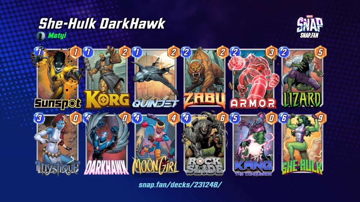 She-Hulk DarkHawk by Matyi - Marvel Snap Decks - snap.fan