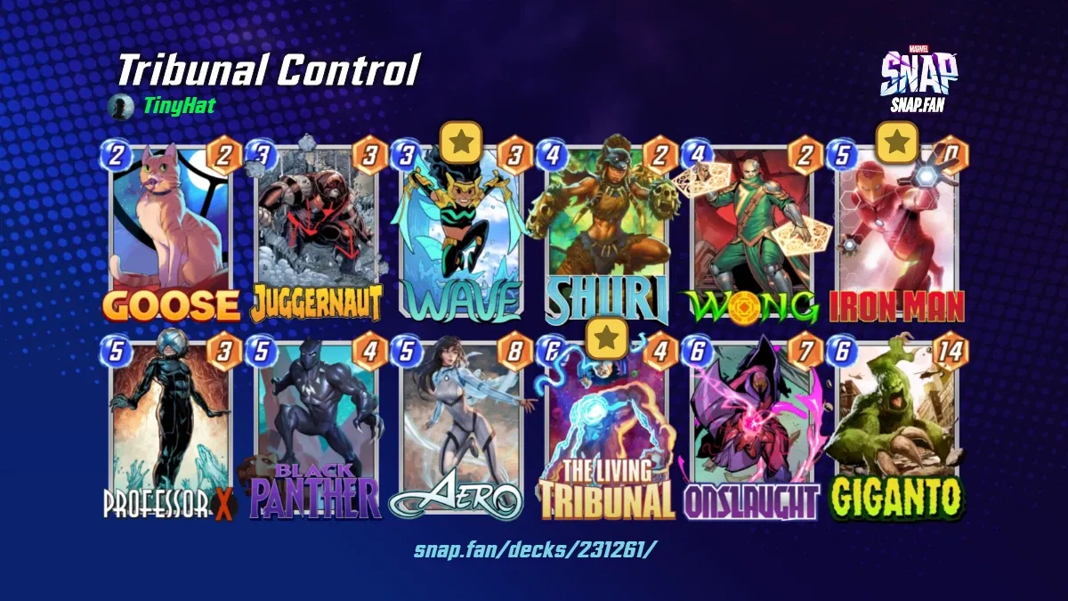Tribunal Control by TinyHat - Marvel Snap Decks - snap.fan