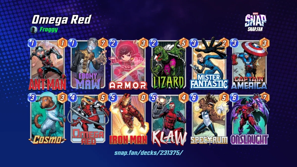 Omega Red by Froggy - Marvel Snap Decks - snap.fan