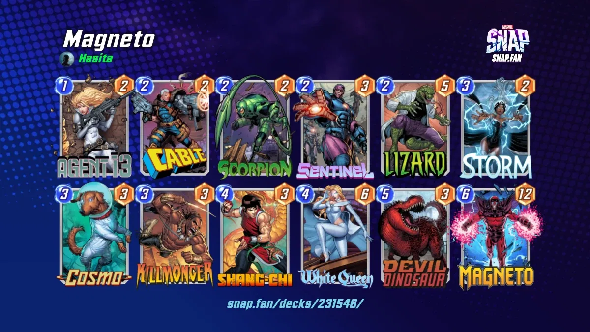 Magneto by Hasita - Marvel Snap Decks - snap.fan