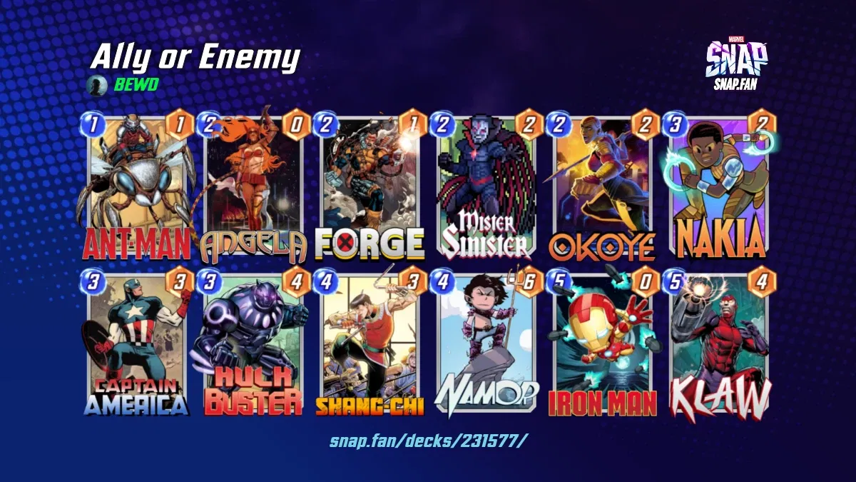 Ally or Enemy by BEWD - Marvel Snap Decks - snap.fan