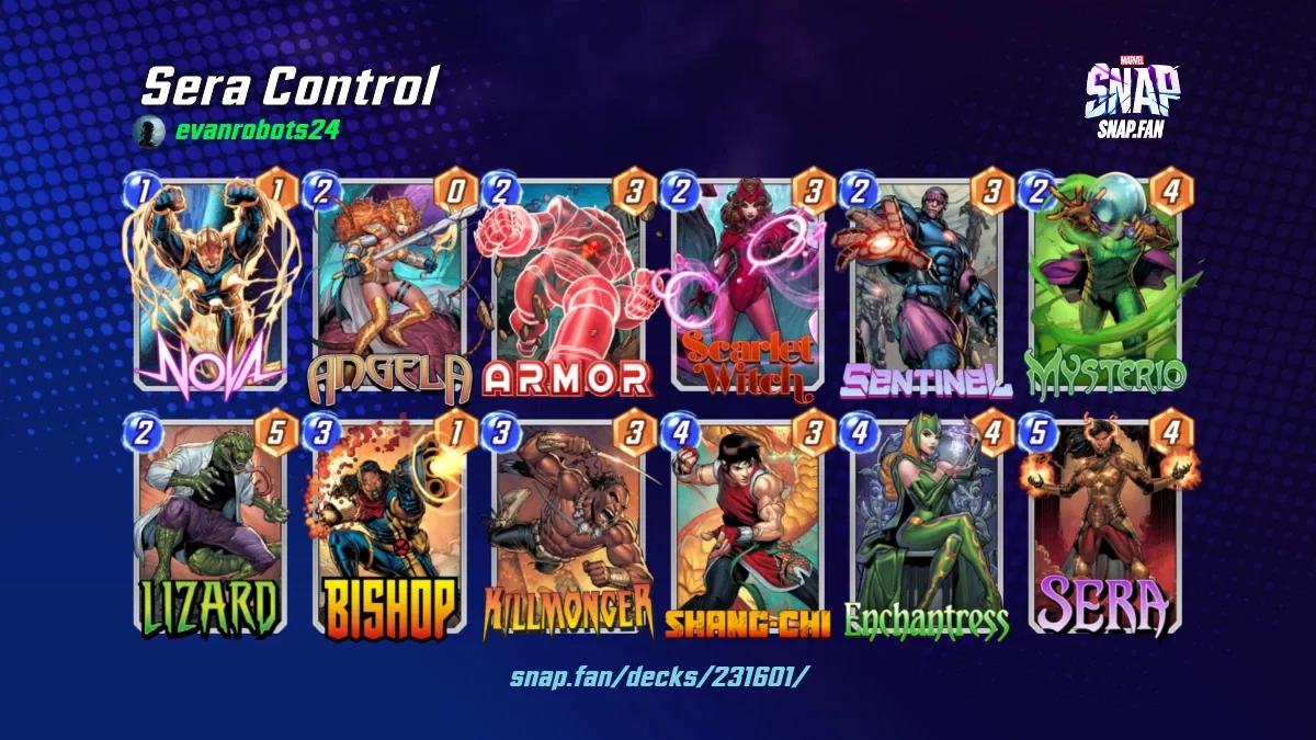 Sera Control by evanrobots24 - Marvel Snap Decks - snap.fan