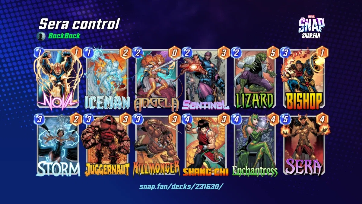 Sera control by BockBock - Marvel Snap Decks - snap.fan