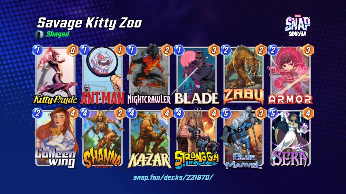 Savage Kitty Zoo by Shayed - Marvel Snap Decks - snap.fan