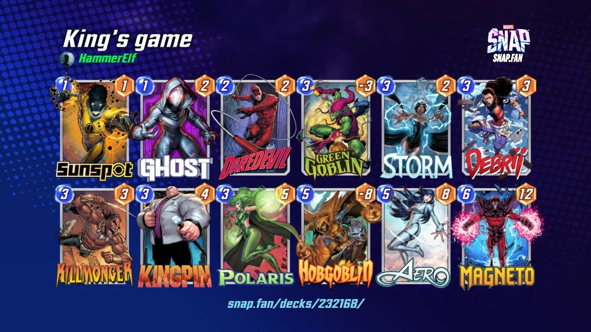 King's game by HammerElf - Marvel Snap Decks - snap.fan