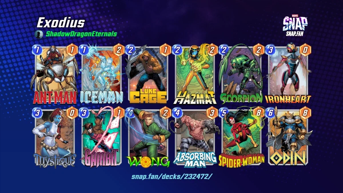 Exodius by ShadowDragonEternals - Marvel Snap Decks - snap.fan
