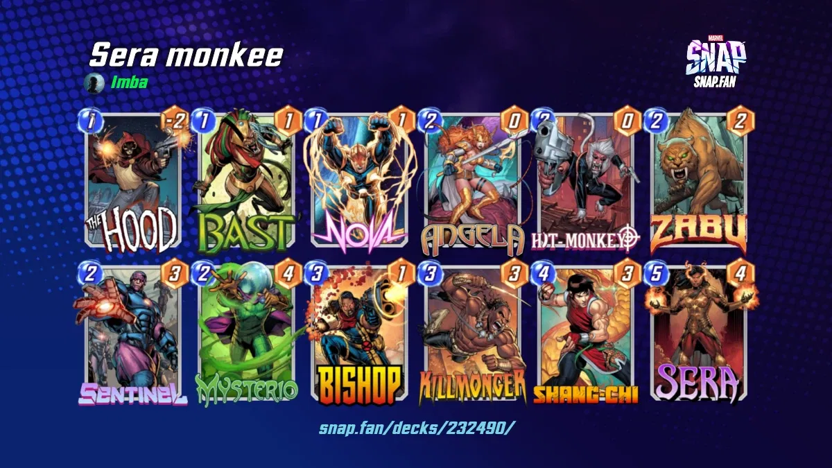 Sera monkee by Imba - Marvel Snap Decks - snap.fan