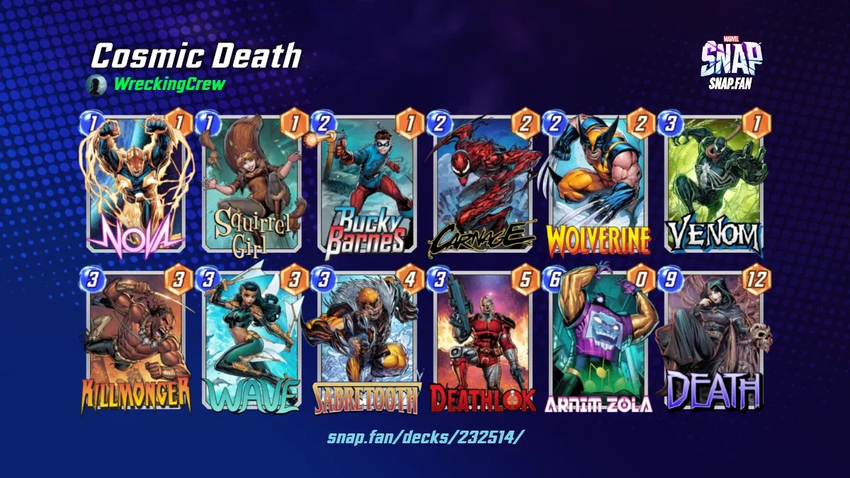 Cosmic Death by WreckingCrew - Marvel Snap Decks - snap.fan