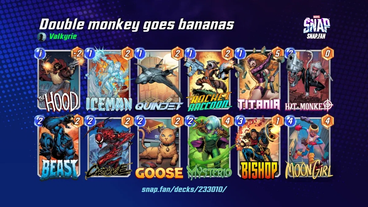 Double monkey goes bananas by VaIkyrie - Marvel Snap Decks - snap.fan