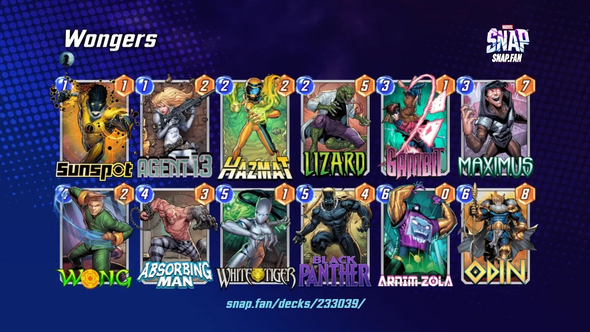 Wongers by None - Marvel Snap Decks - snap.fan