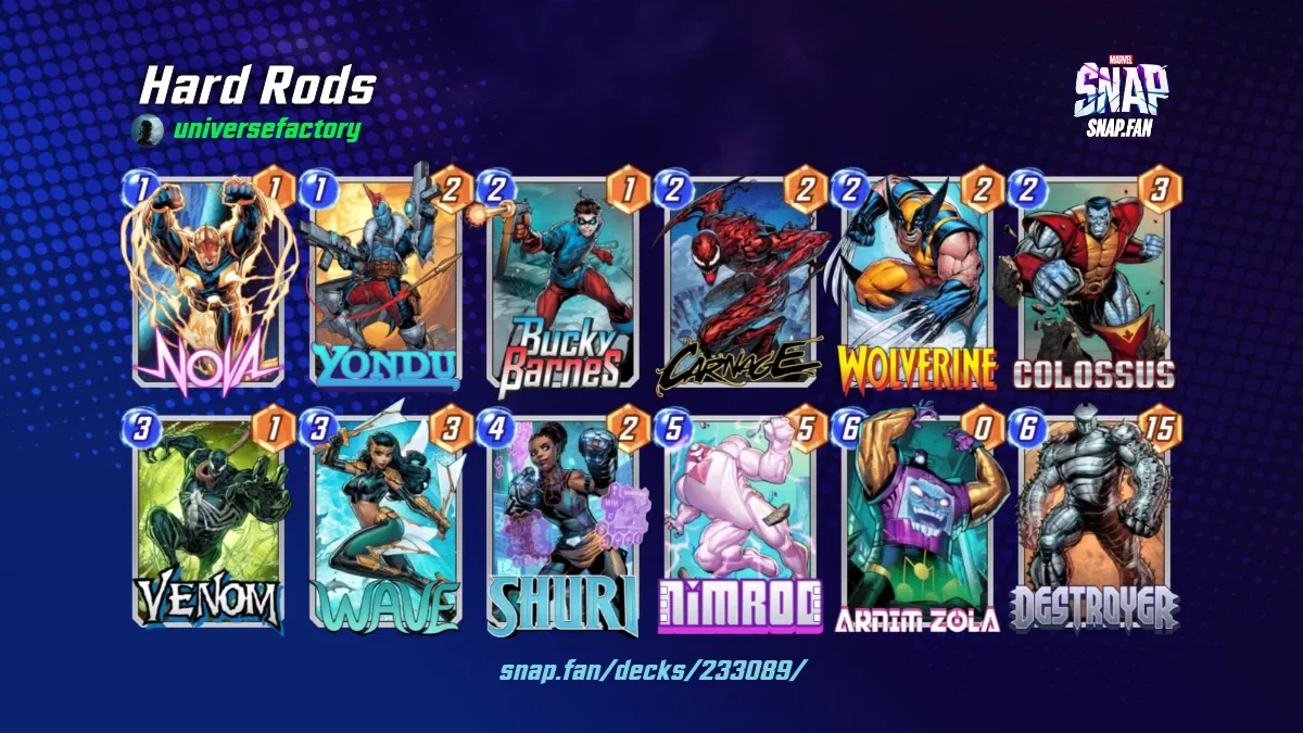 Hard Rods by universefactory - Marvel Snap Decks - snap.fan