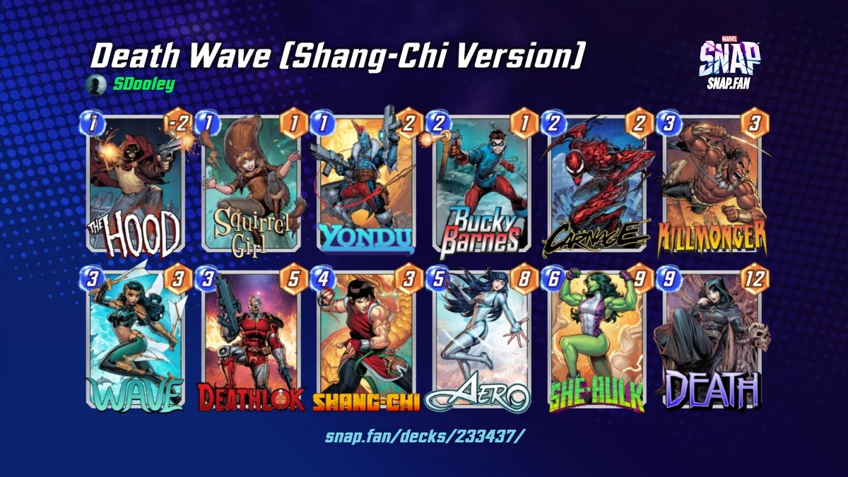 Death Wave (Shang-Chi Version) by SDooley - Marvel Snap Decks - snap.fan