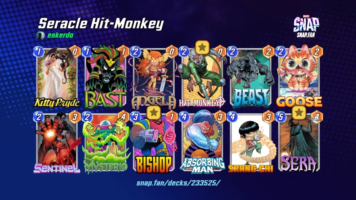Seracle Hit-Monkey by eskerdo - Marvel Snap Decks - snap.fan