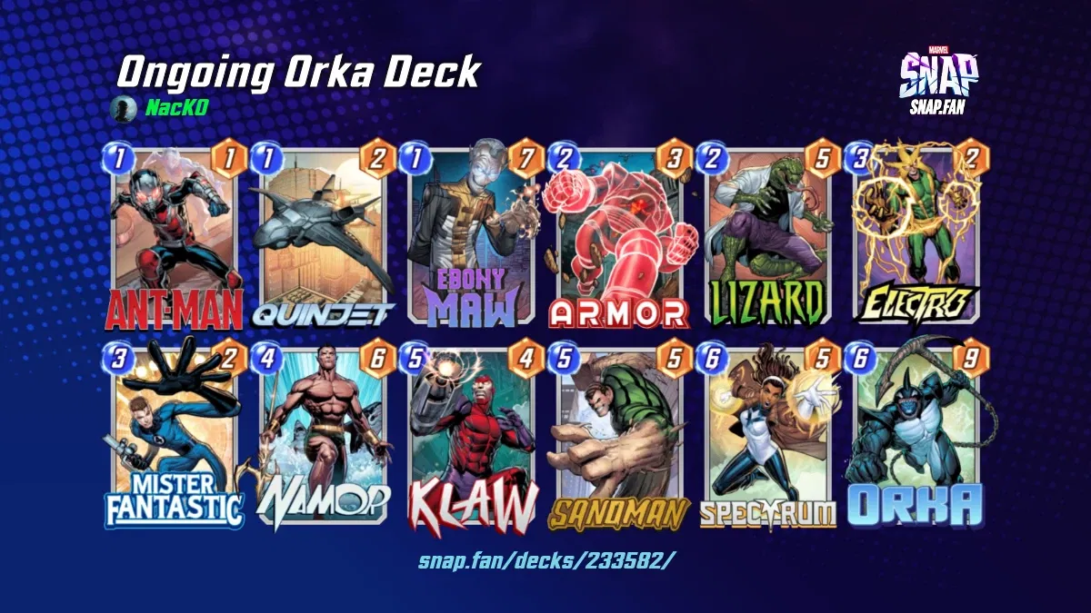 Ongoing Orka Deck by NacK0 - Marvel Snap Decks - snap.fan