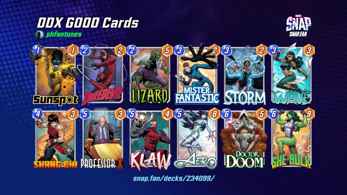 DDX GOOD Cards by phfantunes - Marvel Snap Decks - snap.fan