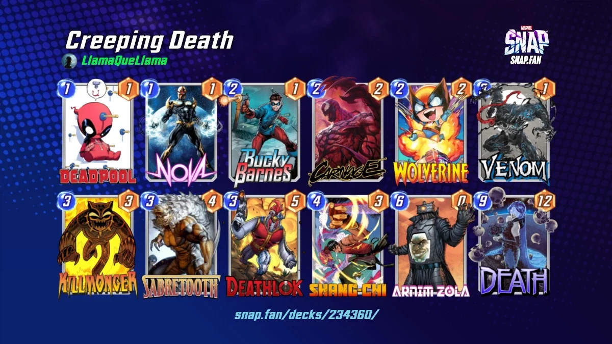 Creeping Death by LlamaQueLlama - Marvel Snap Decks - snap.fan