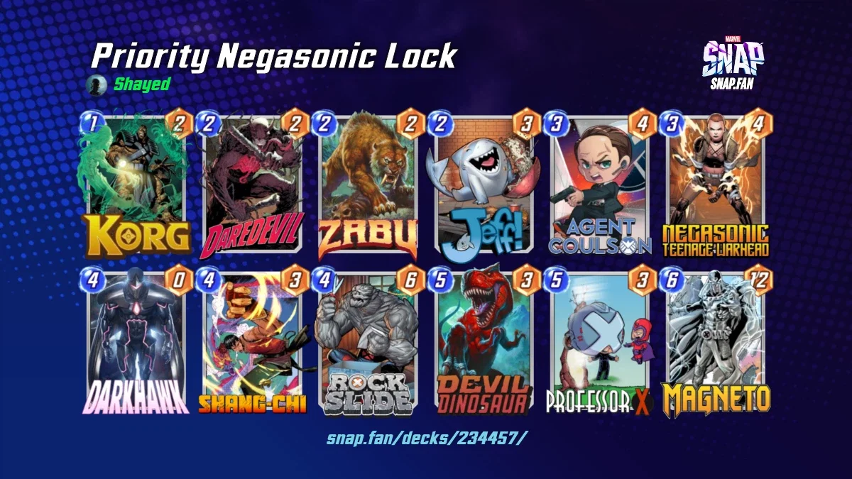 Priority Negasonic Lock by Shayed - Marvel Snap Decks - snap.fan