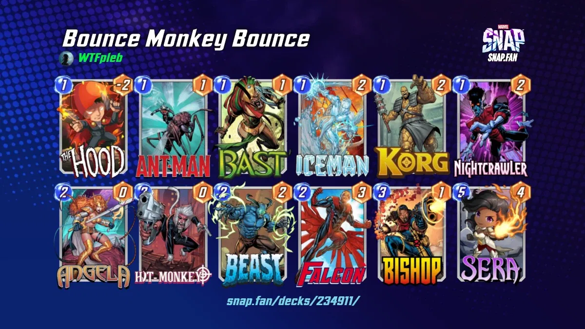 Bounce Monkey Bounce by WTFpleb - Marvel Snap Decks - snap.fan