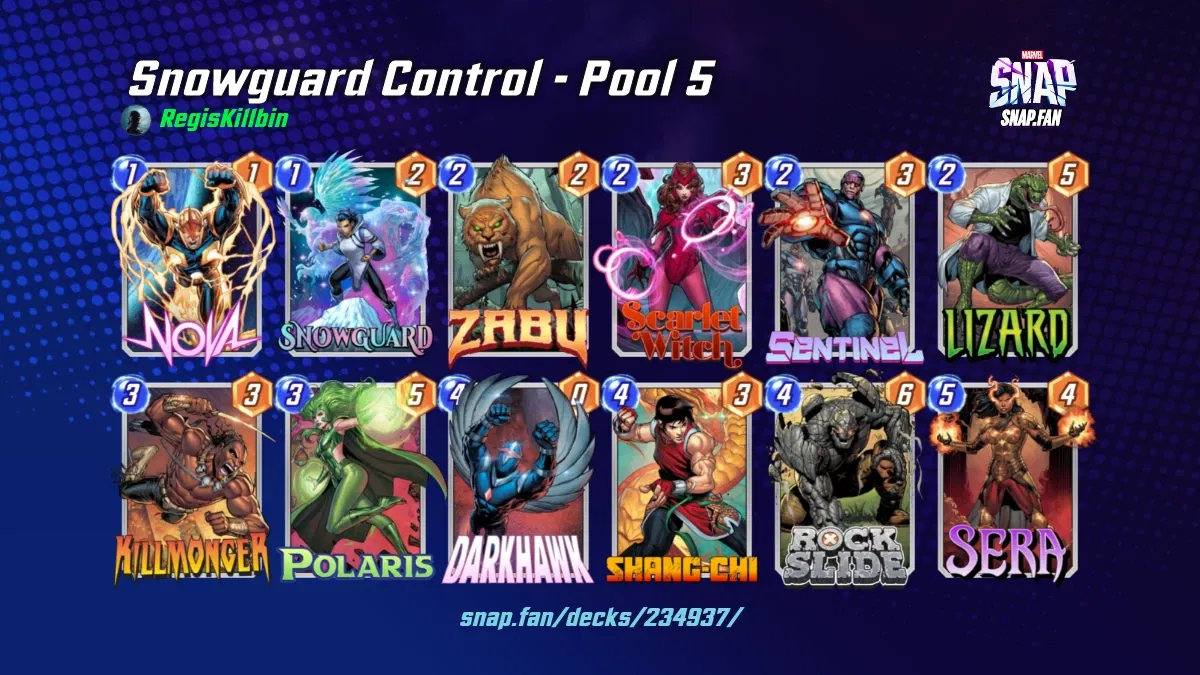 Snowguard Control - Pool 5 by RegisKillbin - Marvel Snap Decks - snap.fan