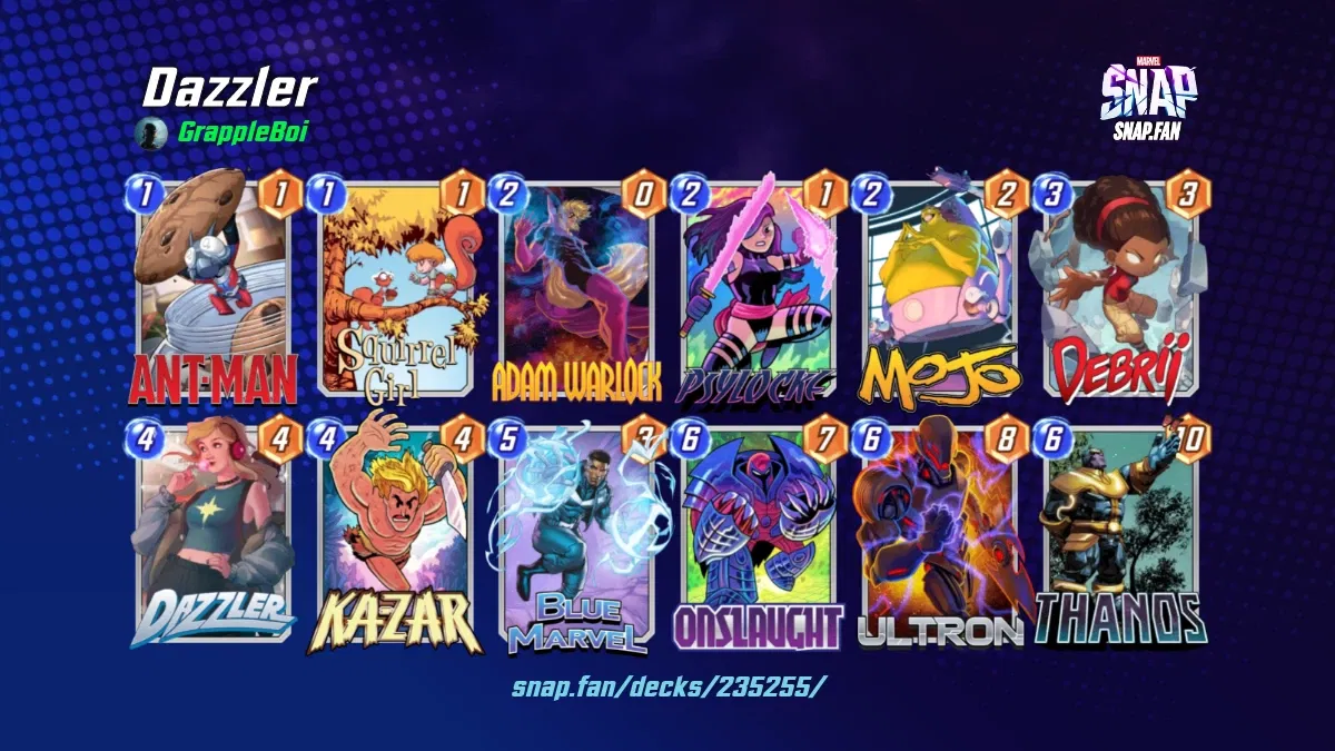 Dazzler by GrappleBoi - Marvel Snap Decks - snap.fan