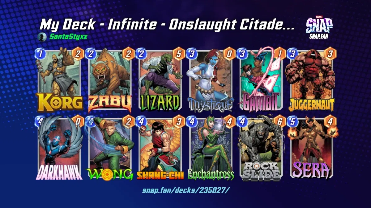 My Deck - Infinite - Onslaught Citadel - Season 11 by SantaStyxx ...