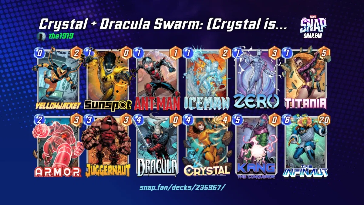 Crystal + Dracula Swarm: (Crystal is the MVP!) by the1919 - Marvel Snap ...