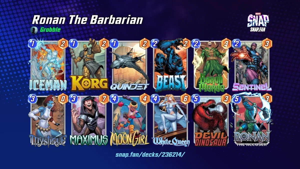 Ronan The Barbarian by Grobble - Marvel Snap Decks - snap.fan