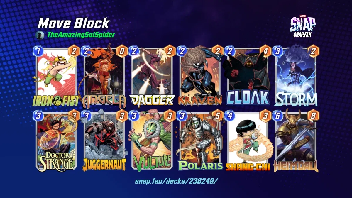 Move Block by TheAmazingSolSpider - Marvel Snap Decks - snap.fan