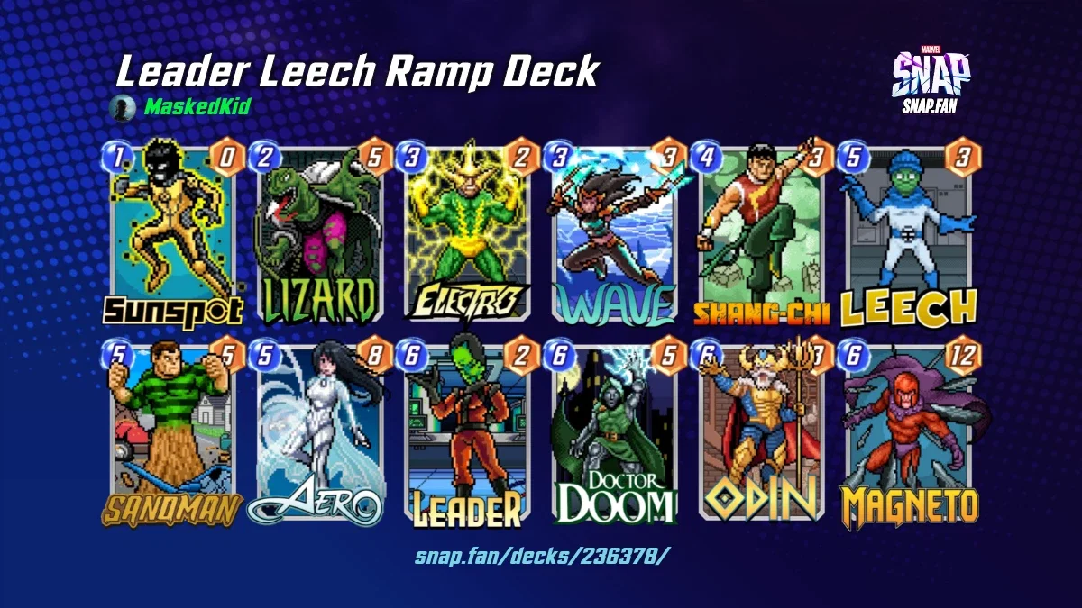 Leader Leech Ramp Deck by MaskedKid - Marvel Snap Decks - snap.fan