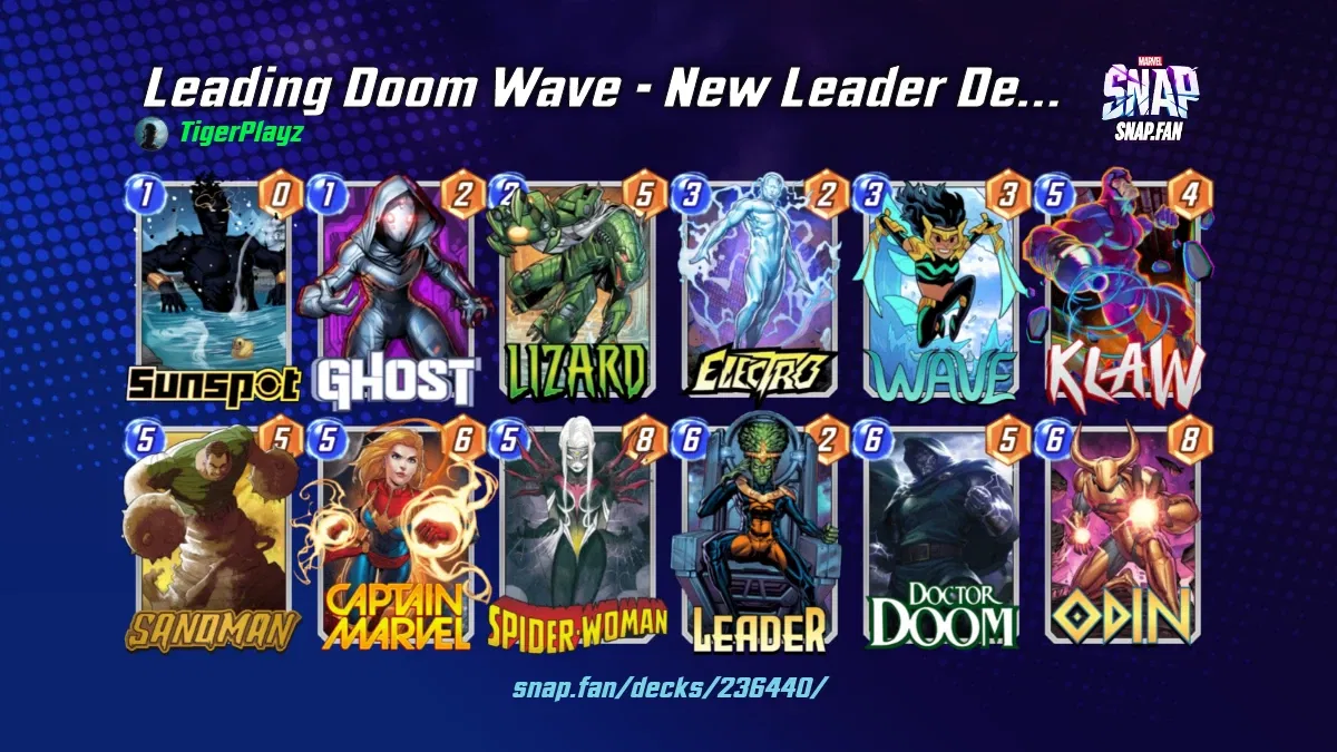 Leading Doom Wave - New Leader Deck 85% WR by TigerPlayz - Marvel Snap ...